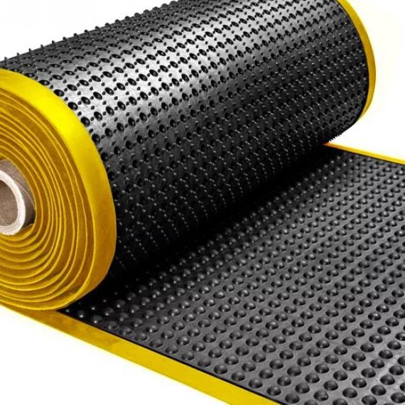 Workplace Mat with yellow border on roll | Rubberselect